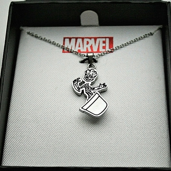 Marvel | Jewelry | Marvel Comics Baby Groot Articulated Pot Necklace ...